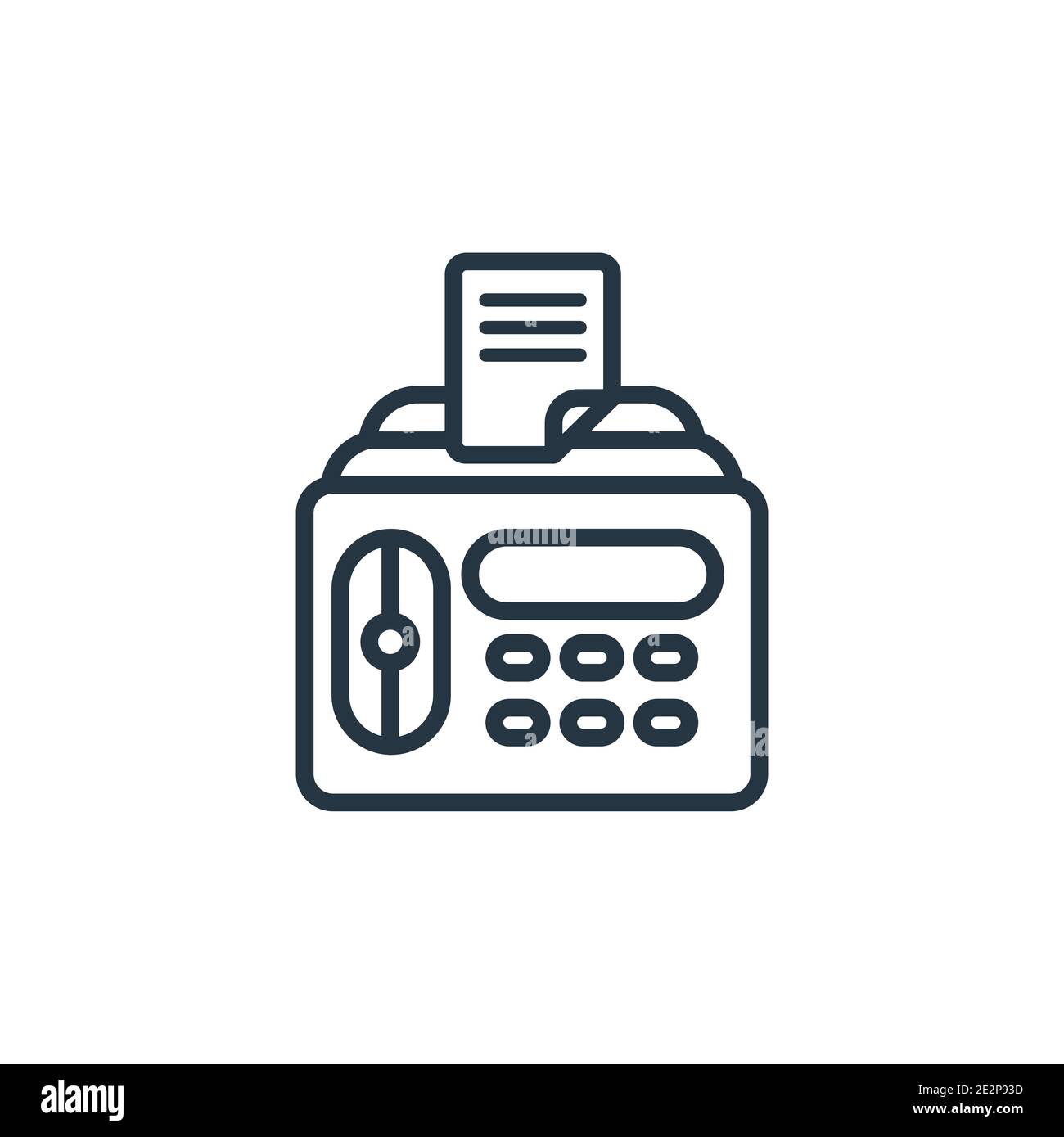 Fax machine outline vector icon. Thin line black fax machine icon, flat ...