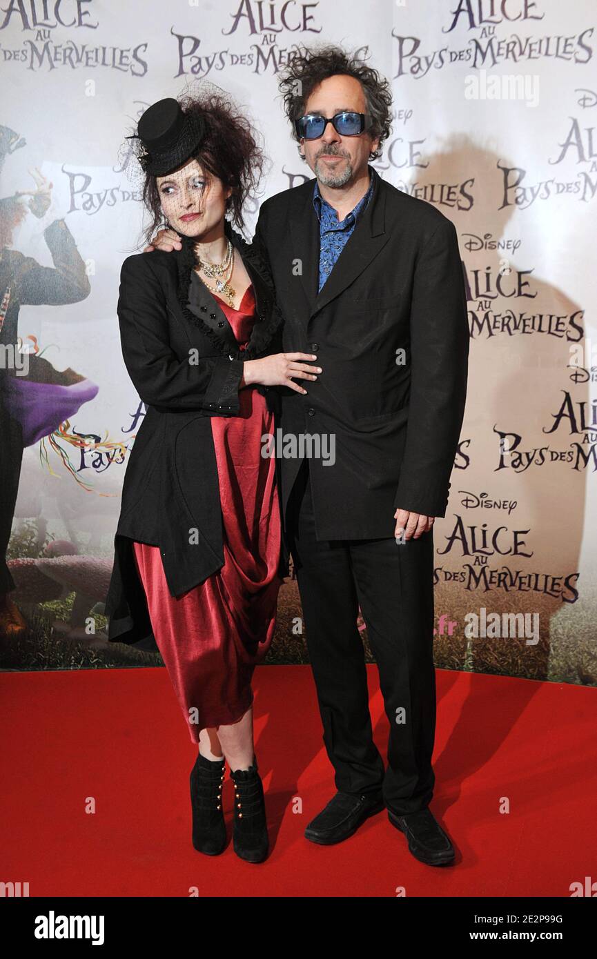 US director Tim Burton and his wife Helena Bonham Carter attending the ...