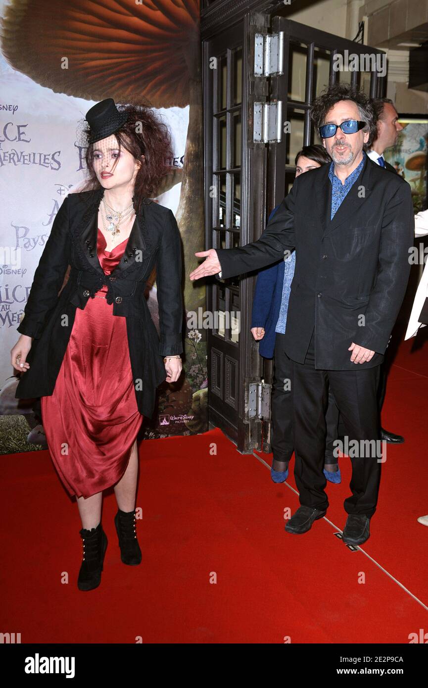 US director Tim Burton and his wife Helena Bonham Carter attending the ...