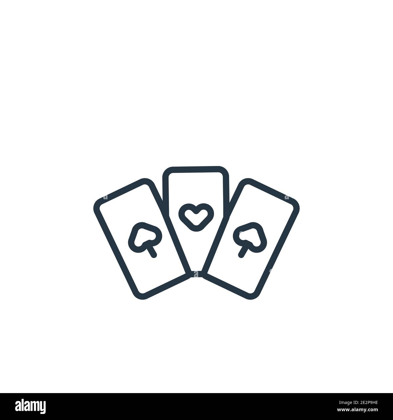 Playing cards outline vector icon. Thin line black playing cards icon ...