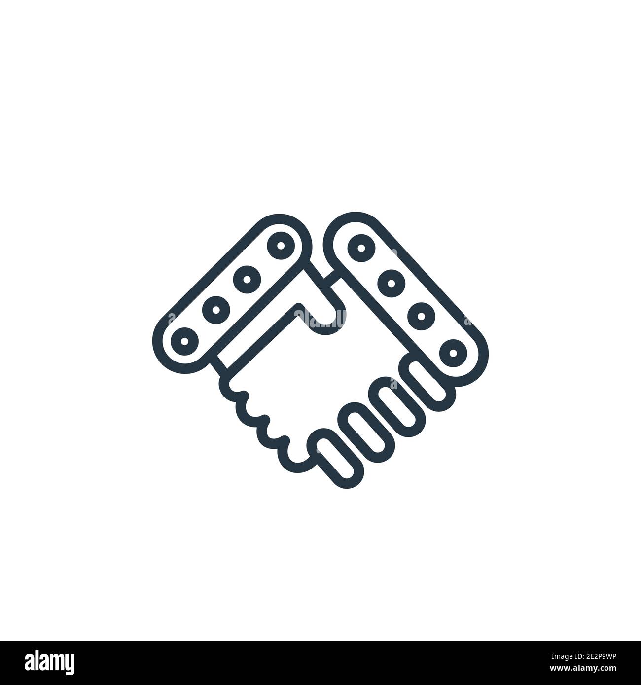 Hand shake outline vector icon. Thin line black hand shake icon, flat ...