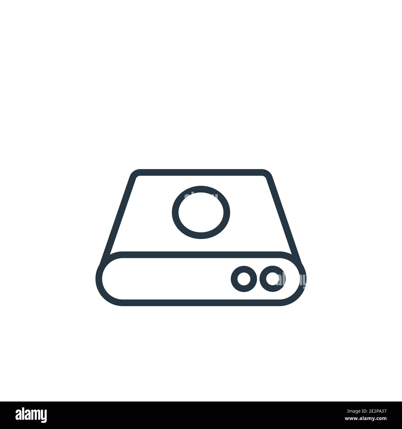 Drive outline vector icon. Thin line black drive icon, flat vector ...