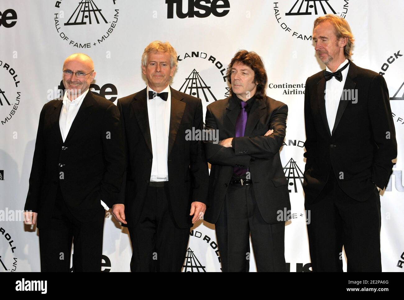 (L-R) Inductees Phil Collins, Tony Banks, Steve Hackett and Mike Rutherford of Genesis attend ...