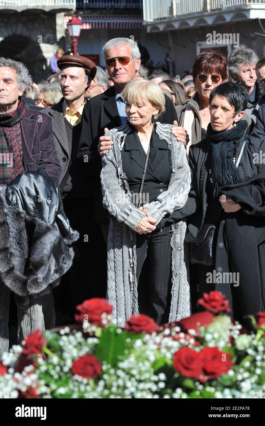 Colette, the companion of French singer Jean Ferrat attends a ceremony ...