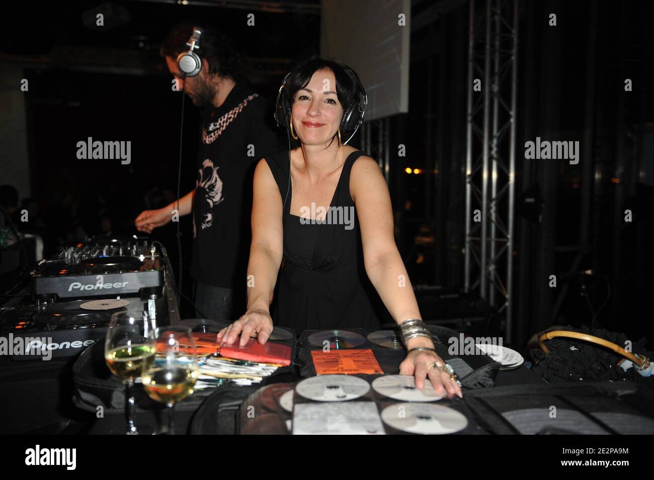 Beatrice Ardisson dJing at the 'France soir' newspaper launch party, at ...