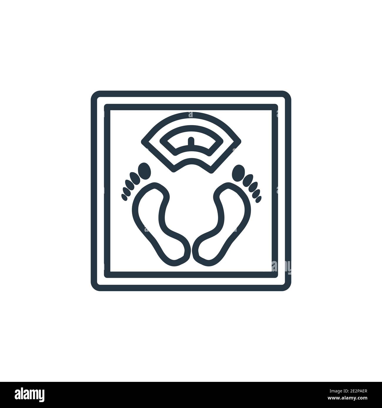 Weighing outline vector icon. Thin line black weighing icon, flat ...