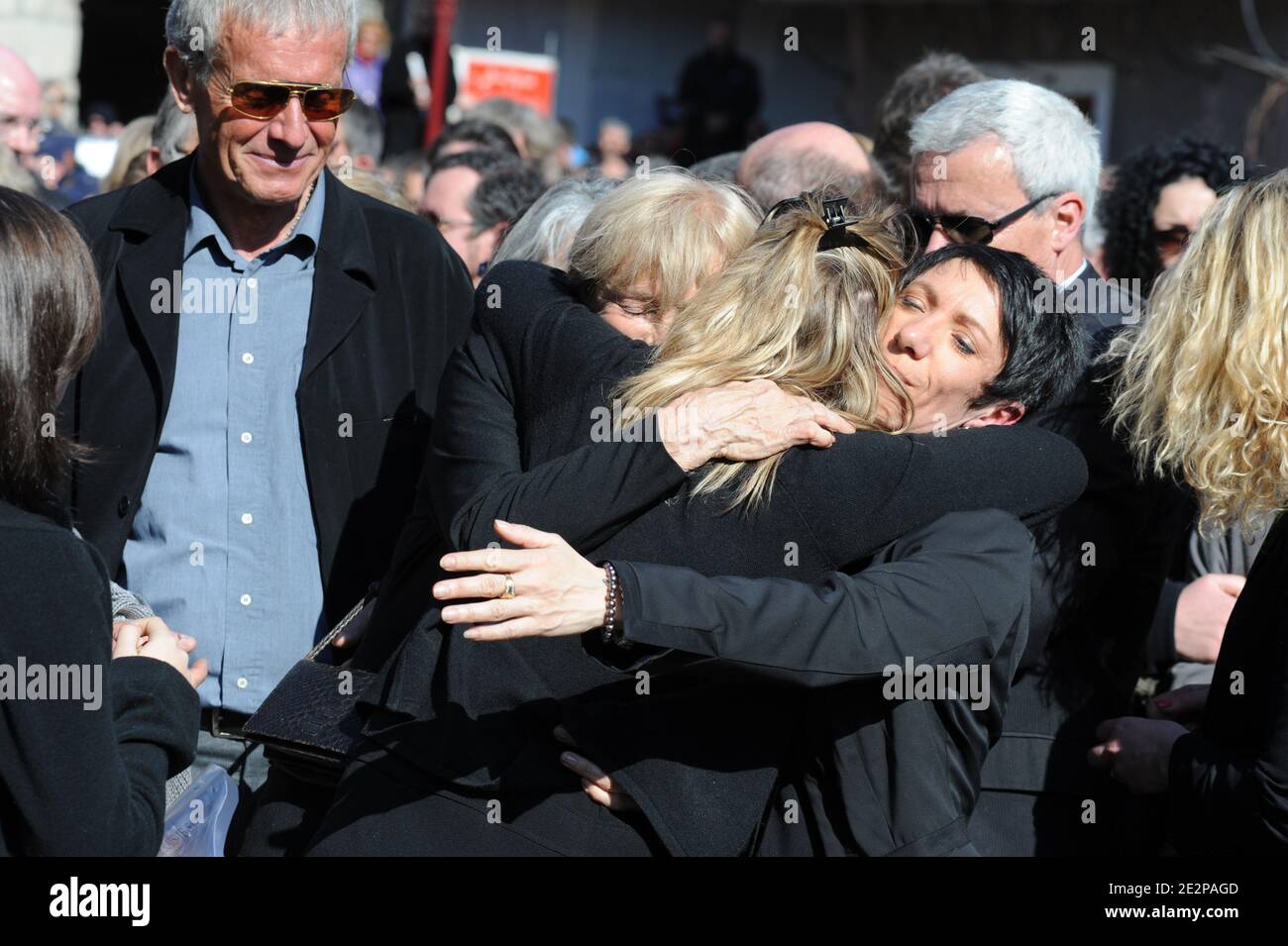 Colette, (the companion of French singer Jean Ferrat) with daughter of ...