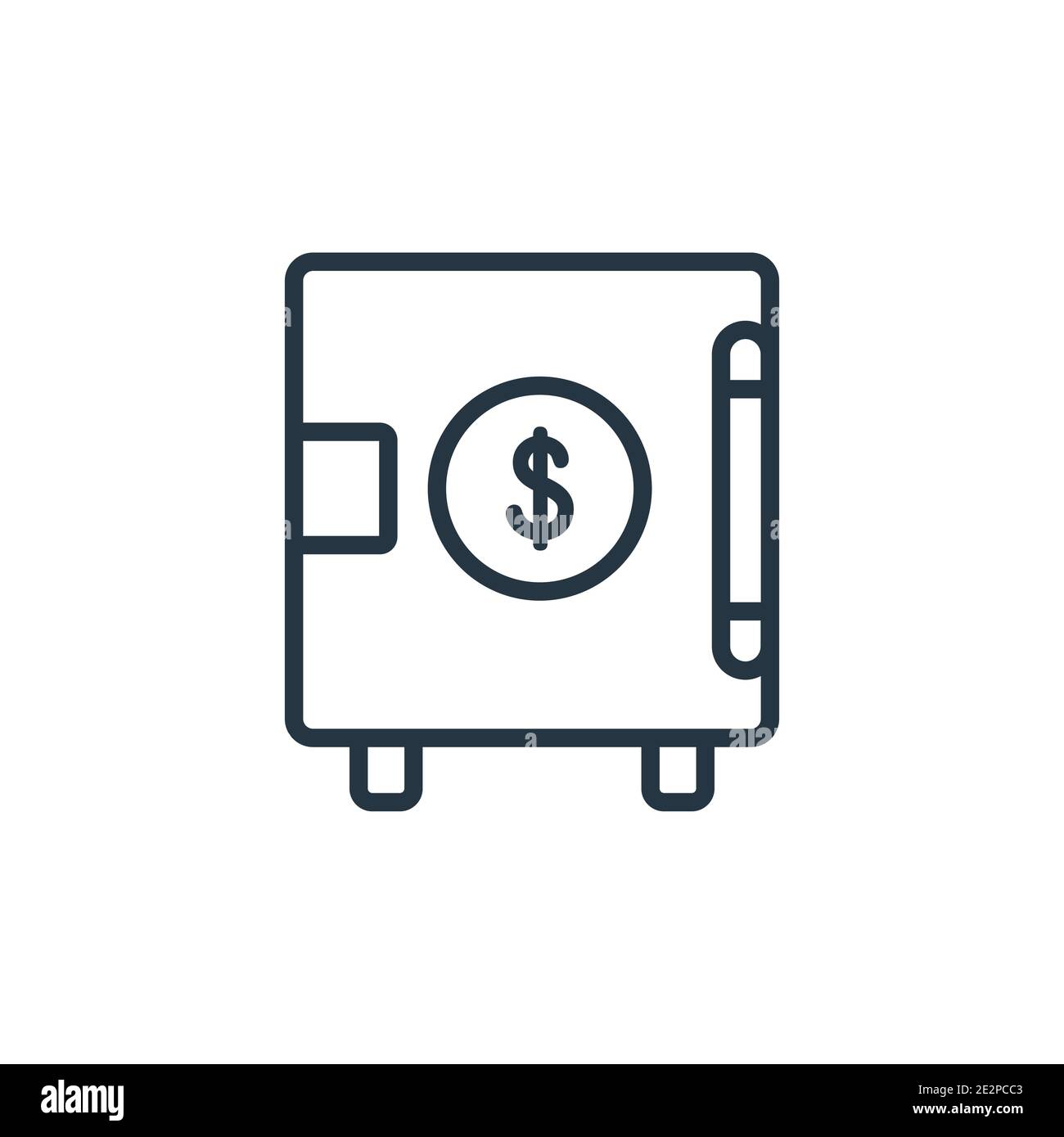 Strongbox outline vector icon. Thin line black strongbox icon, flat vector simple element ...