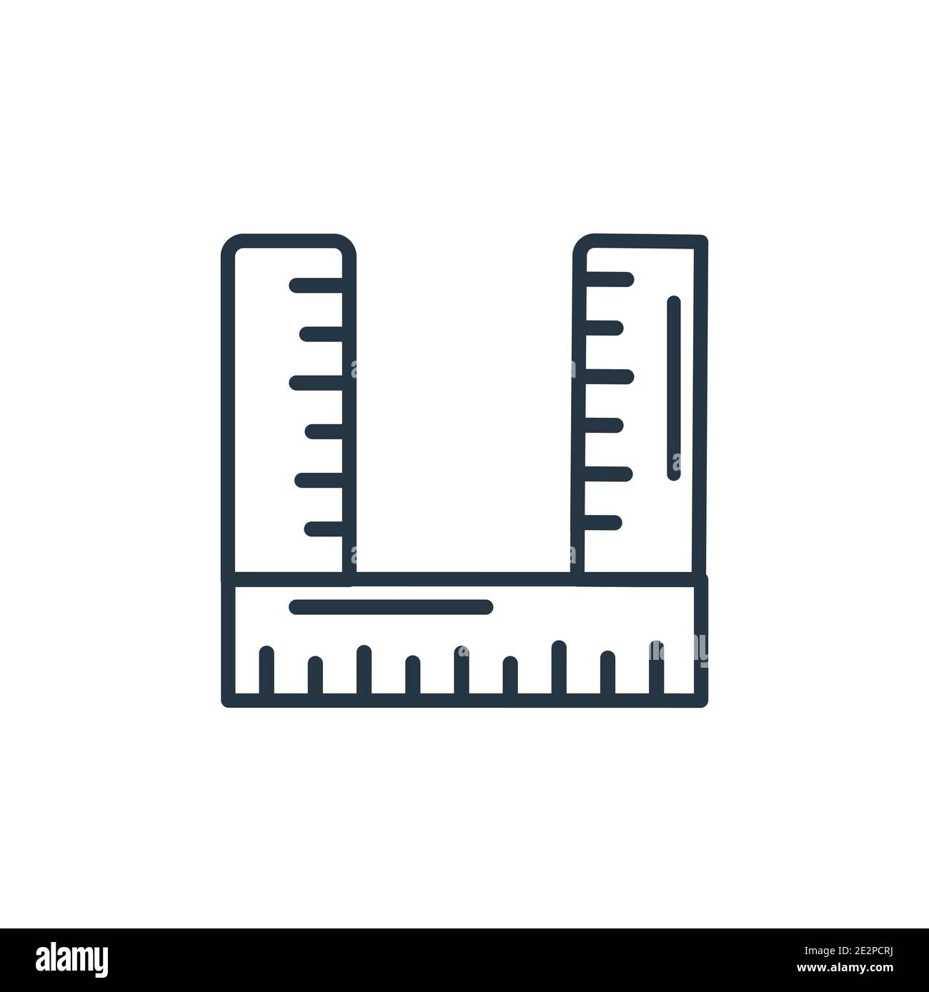 Angle ruler outline vector icon. Thin line black angle ruler icon, flat ...
