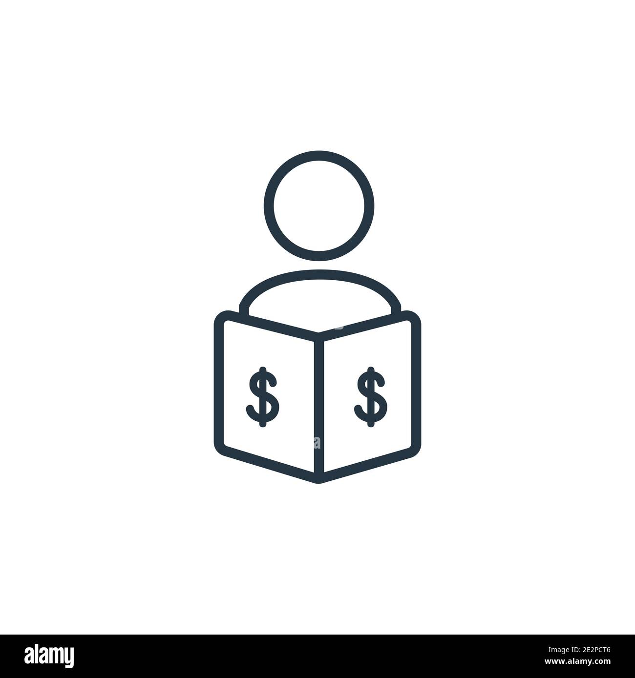 Broker outline vector icon. Thin line black broker icon, flat vector ...