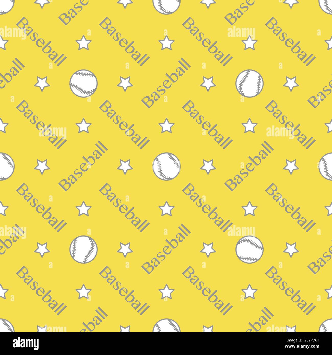 Vector seamless pattern with baseball balls and inscription baseball ...