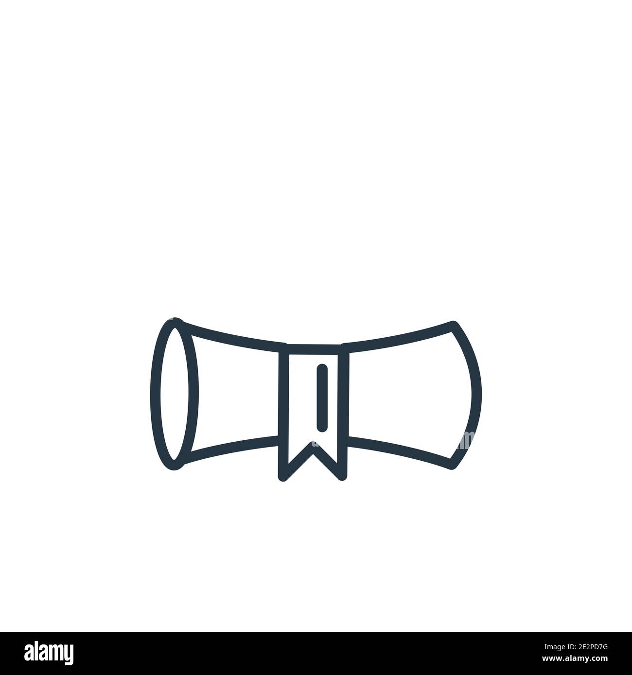 Diploma roll outline vector icon. Thin line black diploma roll icon ...