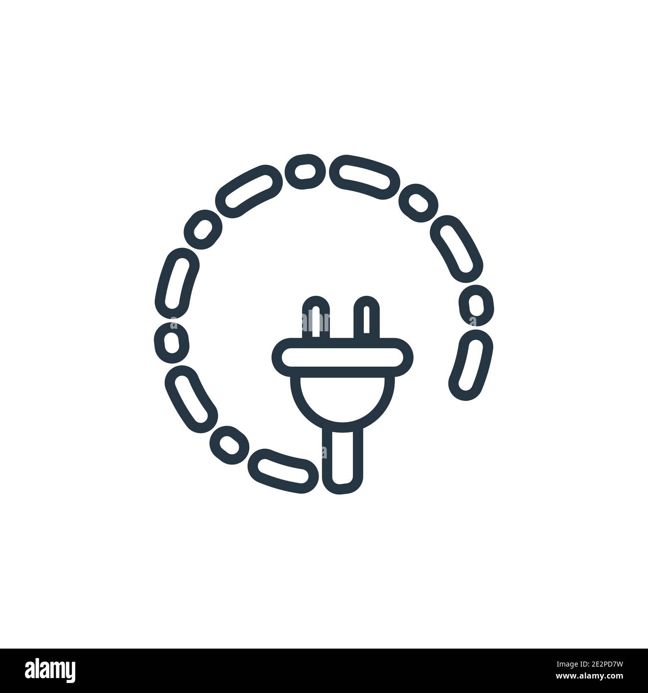 Plug outline vector icon. Thin line black plug icon, flat vector simple ...