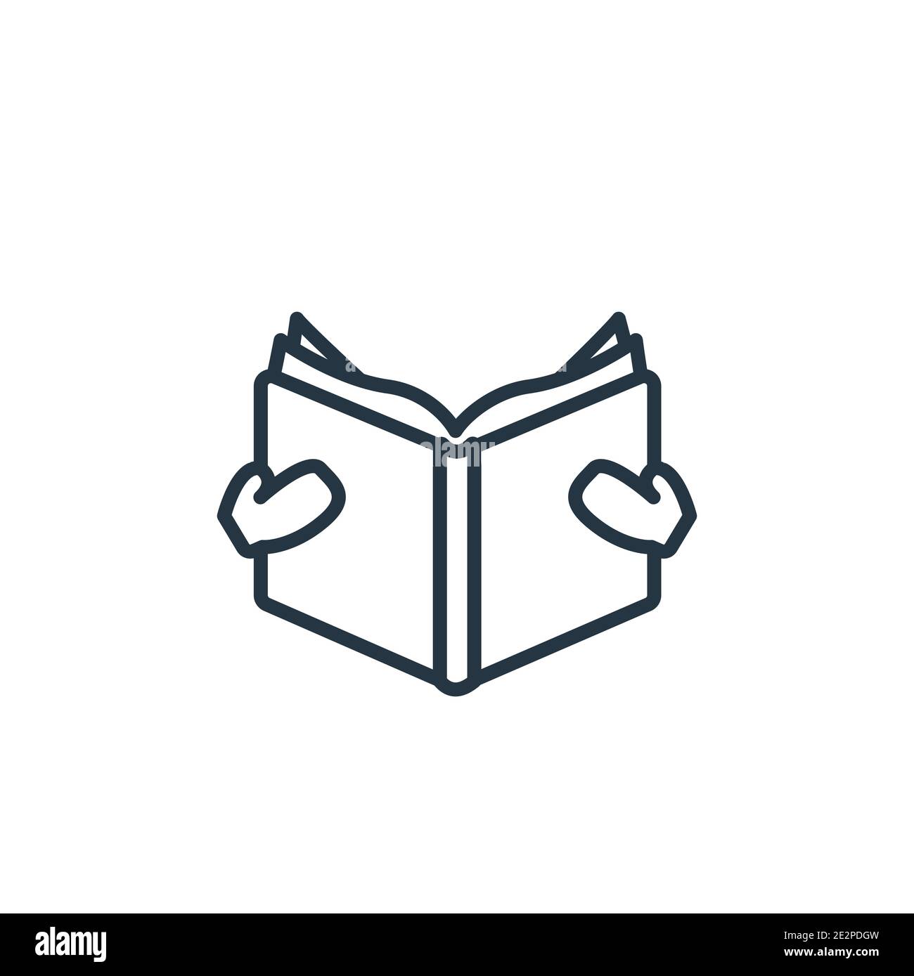 Reading outline vector icon. Thin line black reading icon, flat vector ...