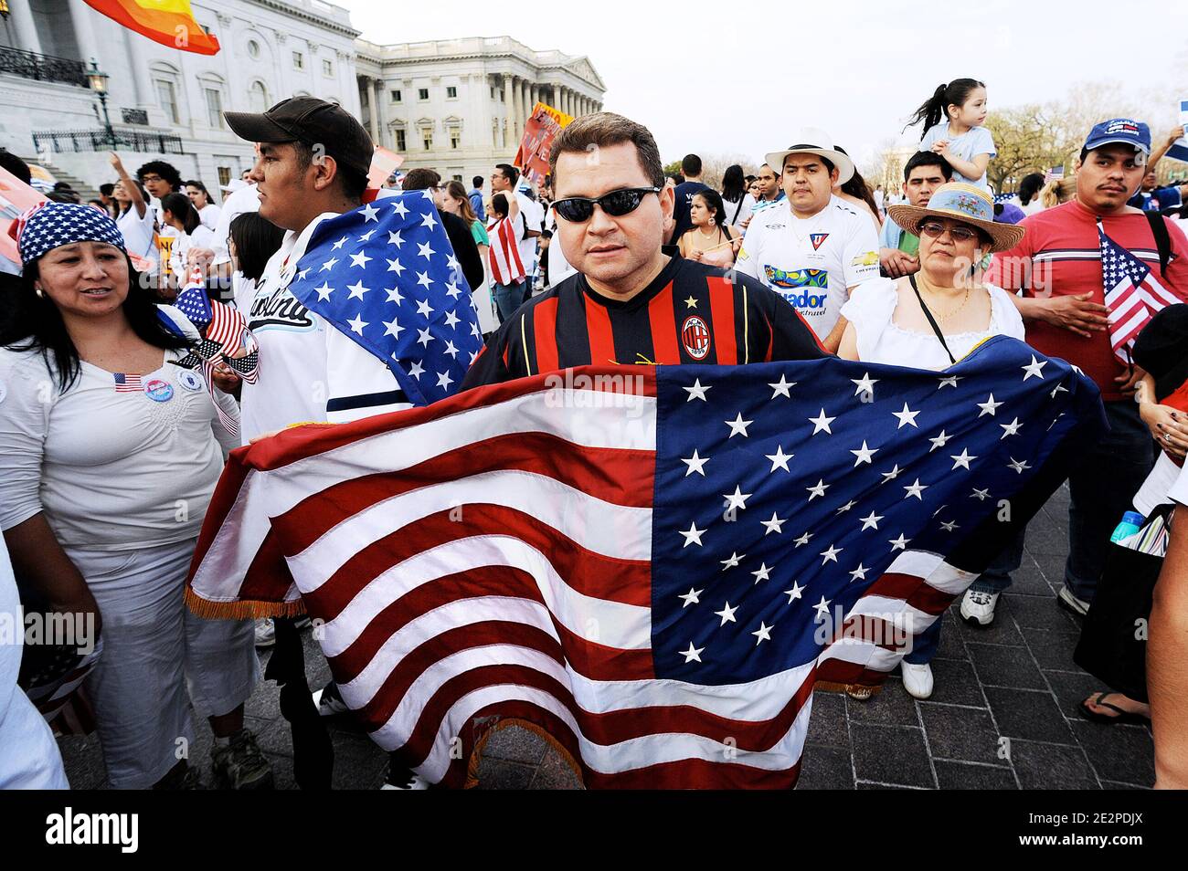 Protestors participate in a 'March For America' demonstration calling ...