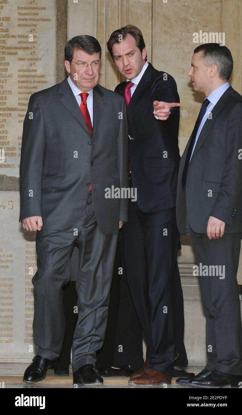 French outgoing Labour minister Xavier Darcos is pictured during a ...