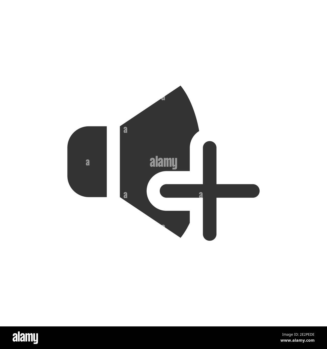 Icon of the sound sign with a plus sign. Turn up the sound, make it ...