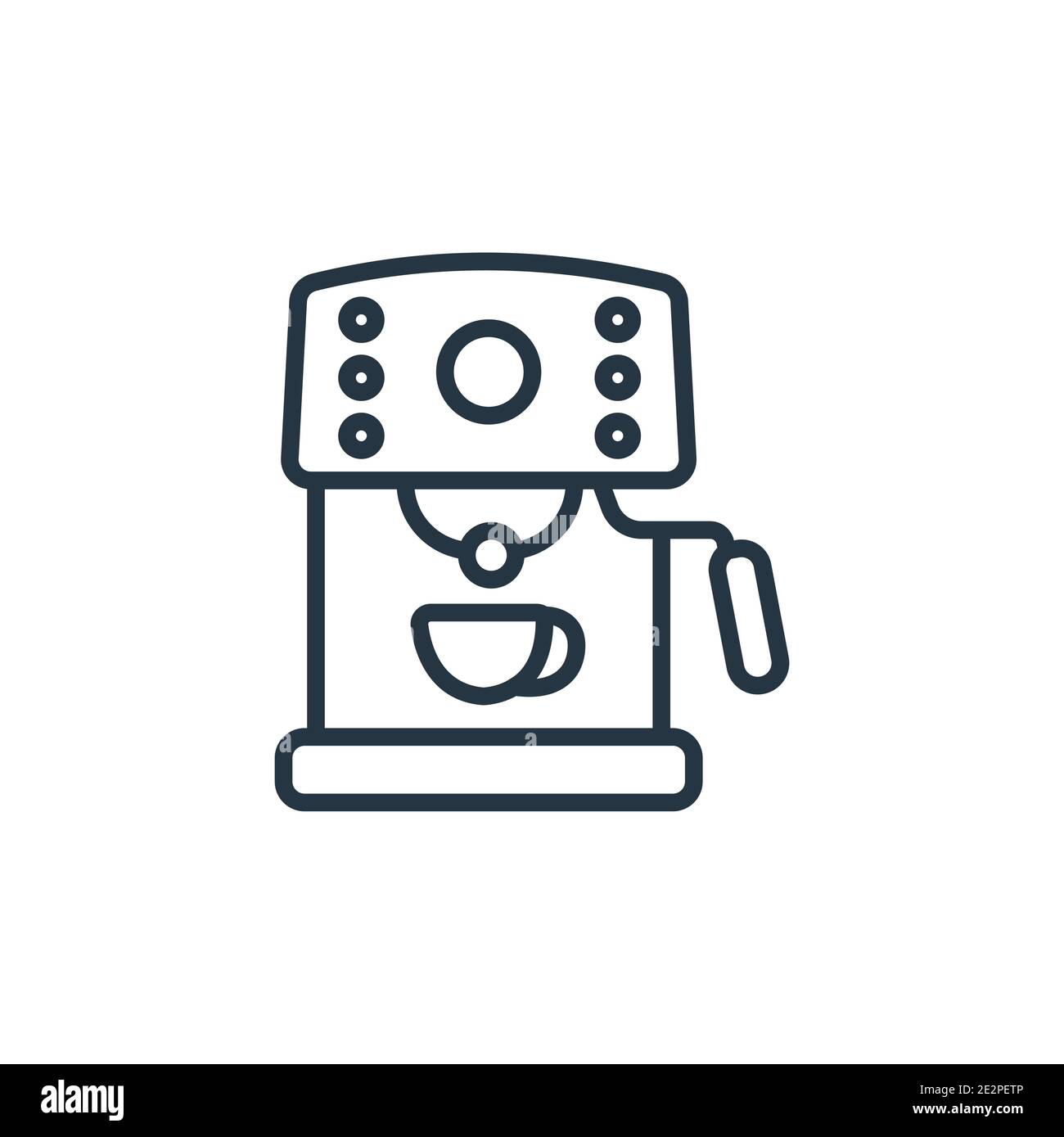 Espresso maker outline vector icon. Thin line black espresso maker icon ...