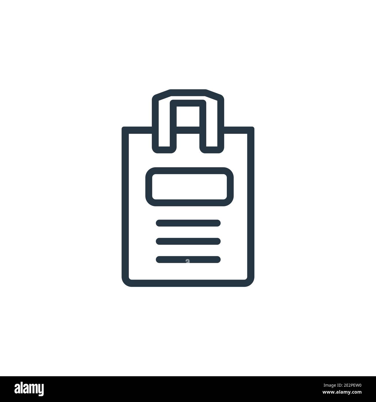 Paper bag outline vector icon. Thin line black paper bag icon, flat ...