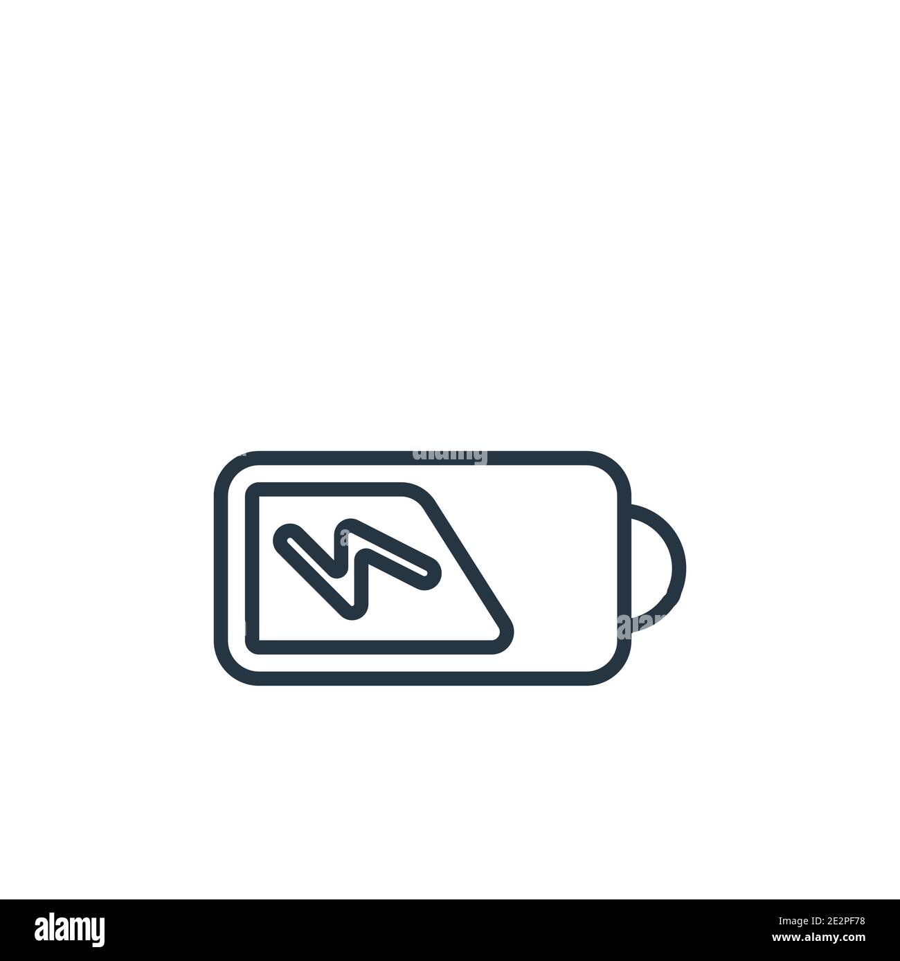 Battery outline vector icon. Thin line black battery icon, flat vector ...