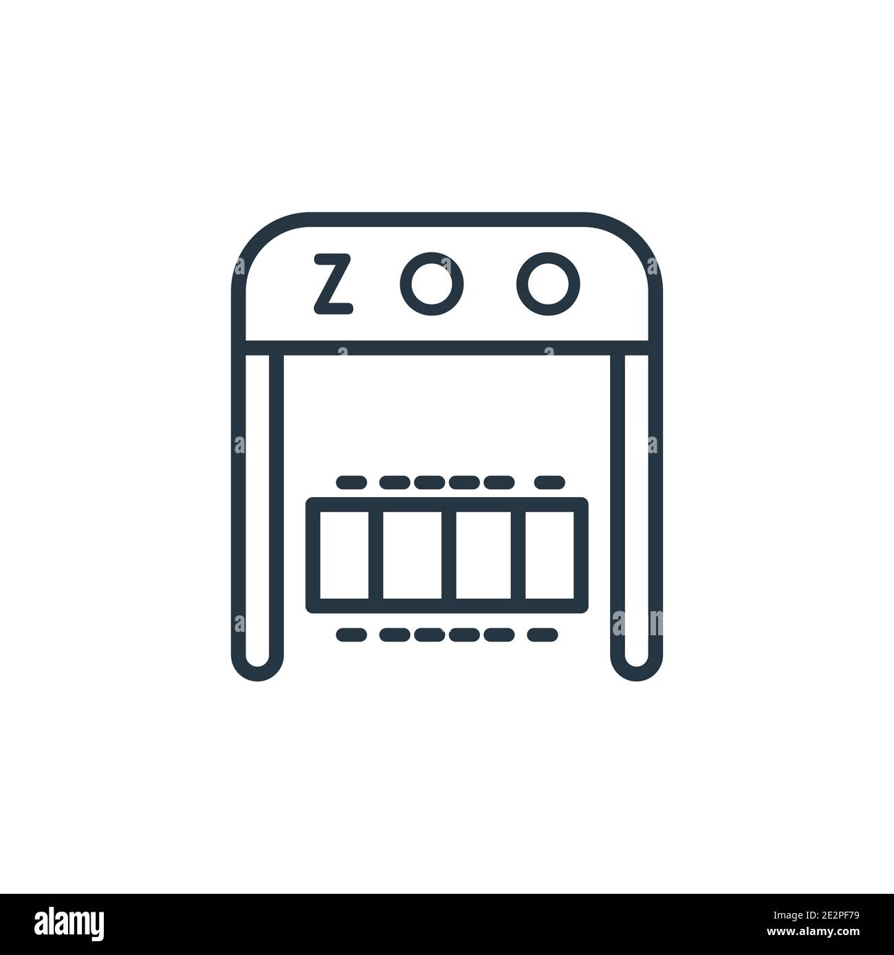 Zoo outline vector icon. Thin line black zoo icon, flat vector simple ...