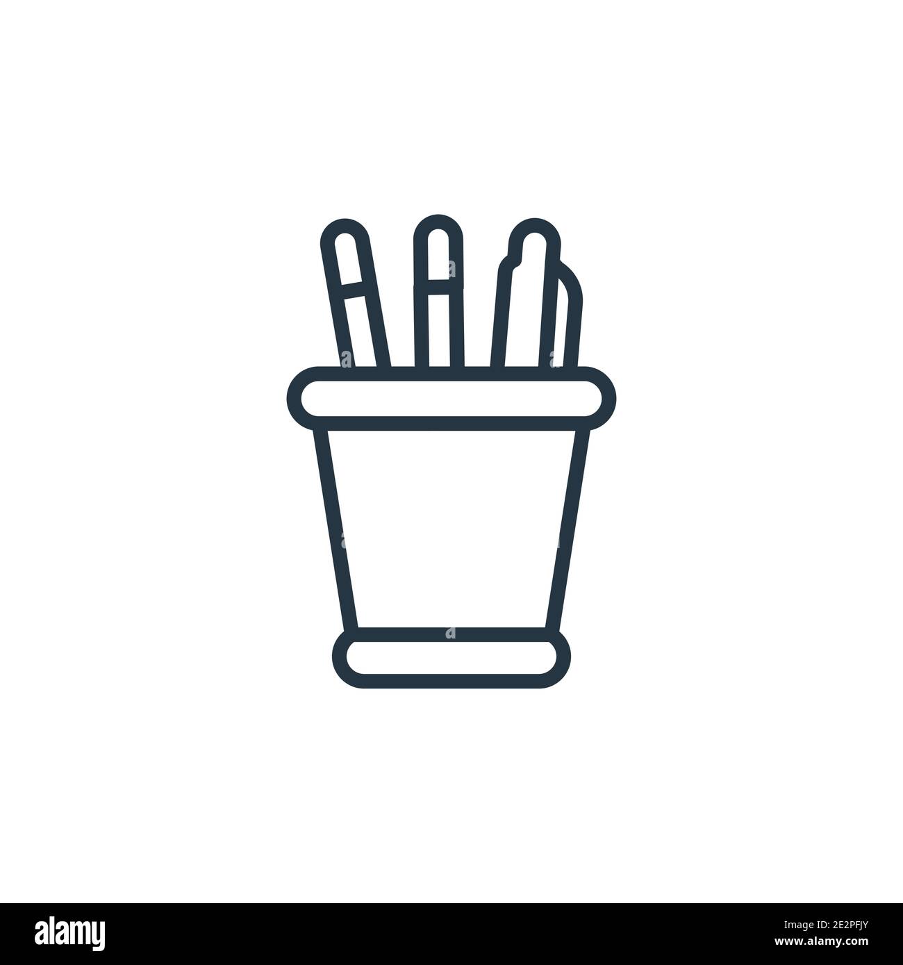 Pencil box outline vector icon. Thin line black pencil box icon, flat ...