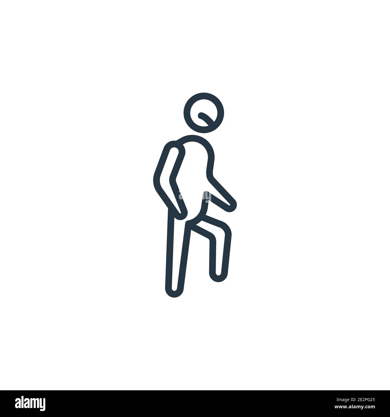 Depressed human outline vector icon. Thin line black depressed human ...