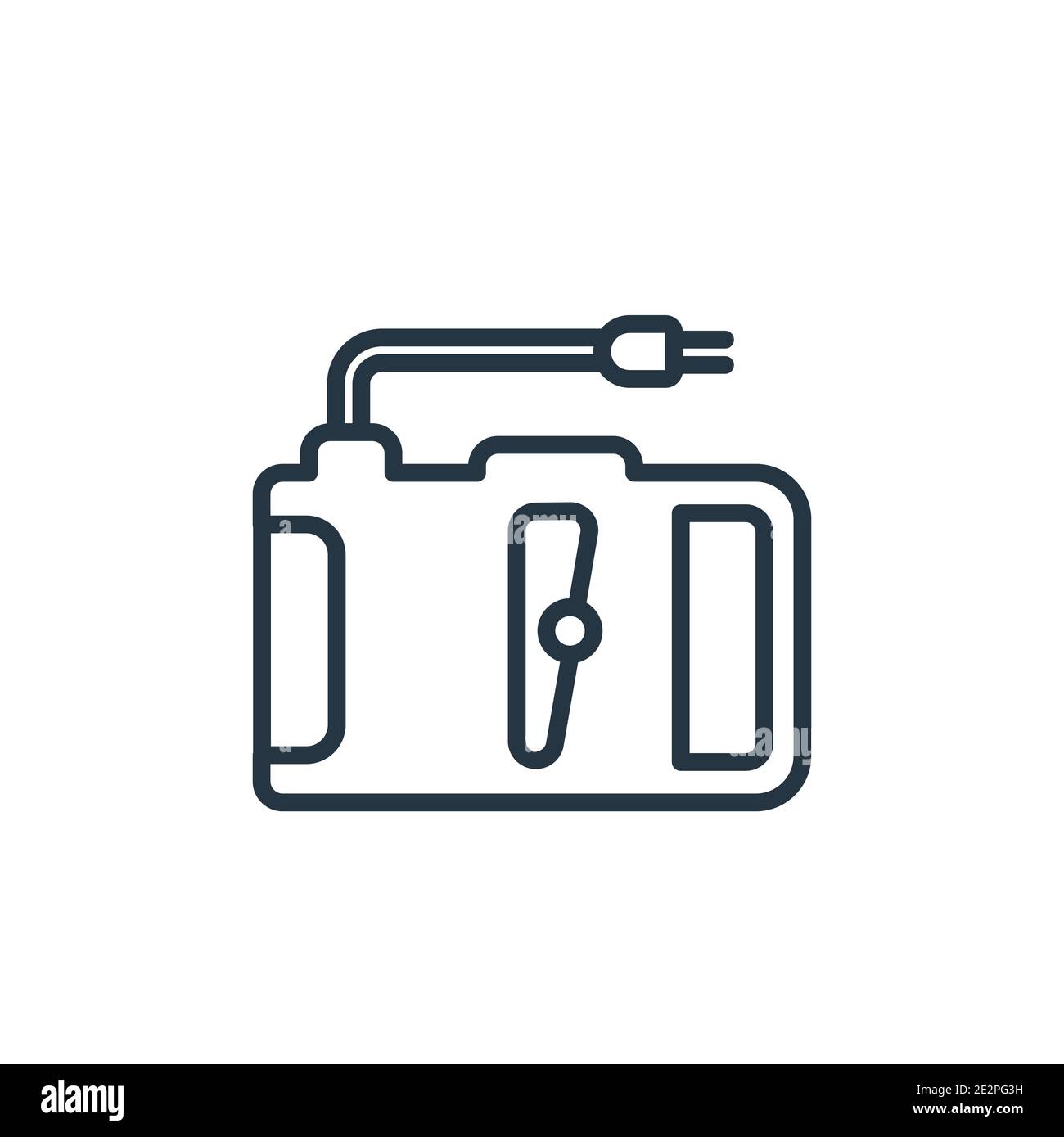 Electric pencil sharpener outline vector icon. Thin line black electric ...