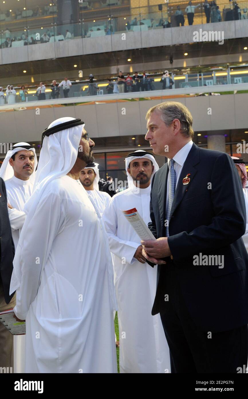 Dubai ruler, Sheikh Mohammed Bin Rashid Al Maktoum (L) and Duke of York ...