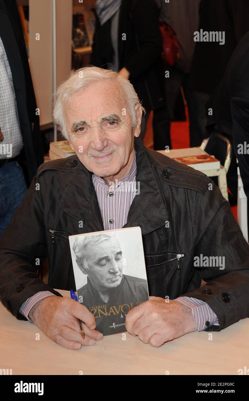 Charles Aznavour attending the Paris Book Fair 'Le Salon Du Livre' held ...