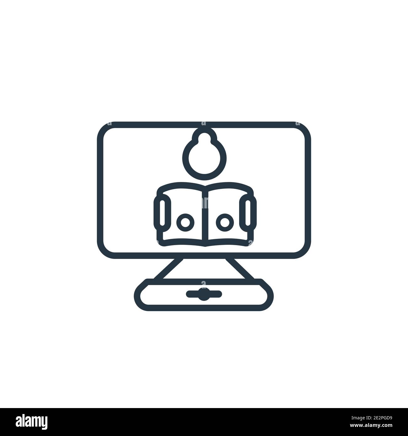 Studying outline vector icon. Thin line black studying icon, flat ...