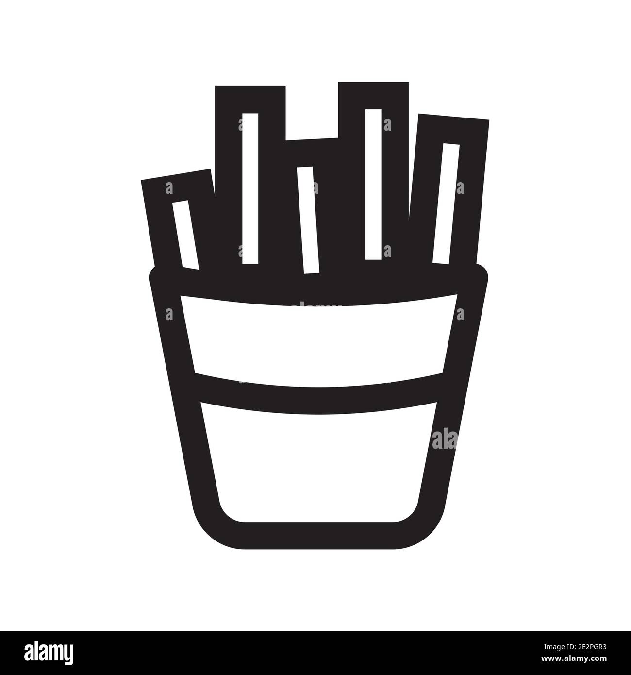 French fries outline icon isolated on white background Stock Vector ...