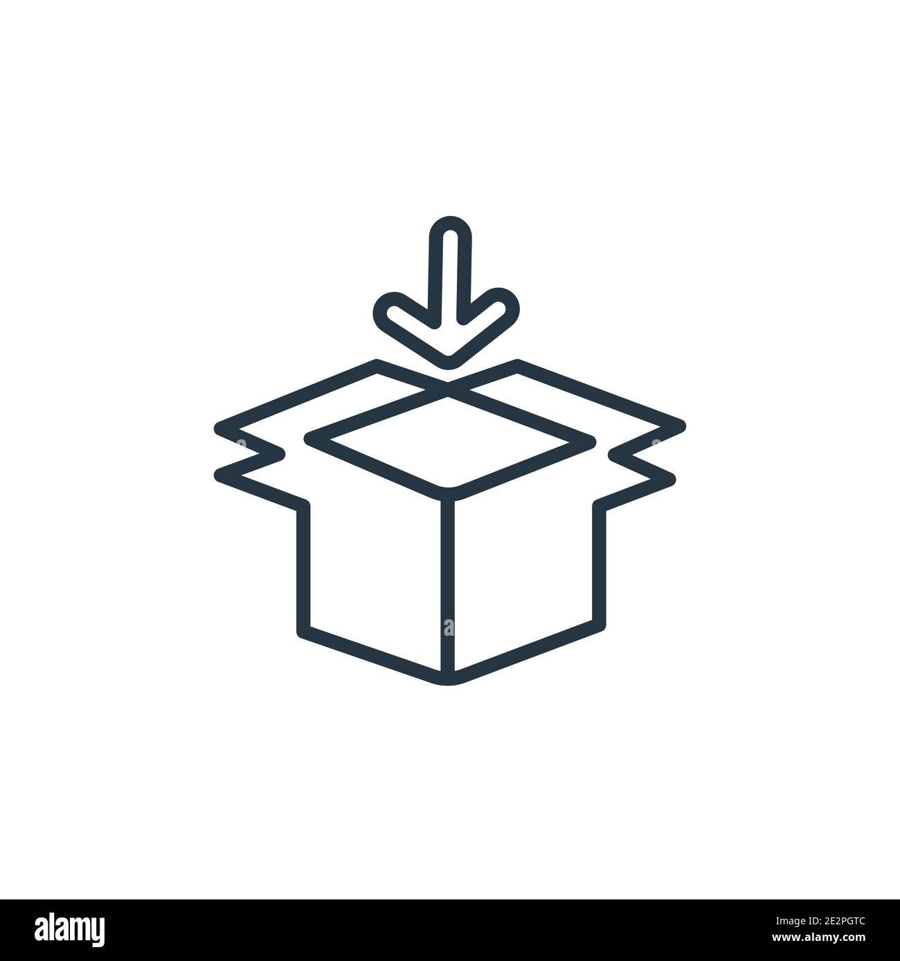 Packaging outline vector icon. Thin line black packaging icon, flat ...
