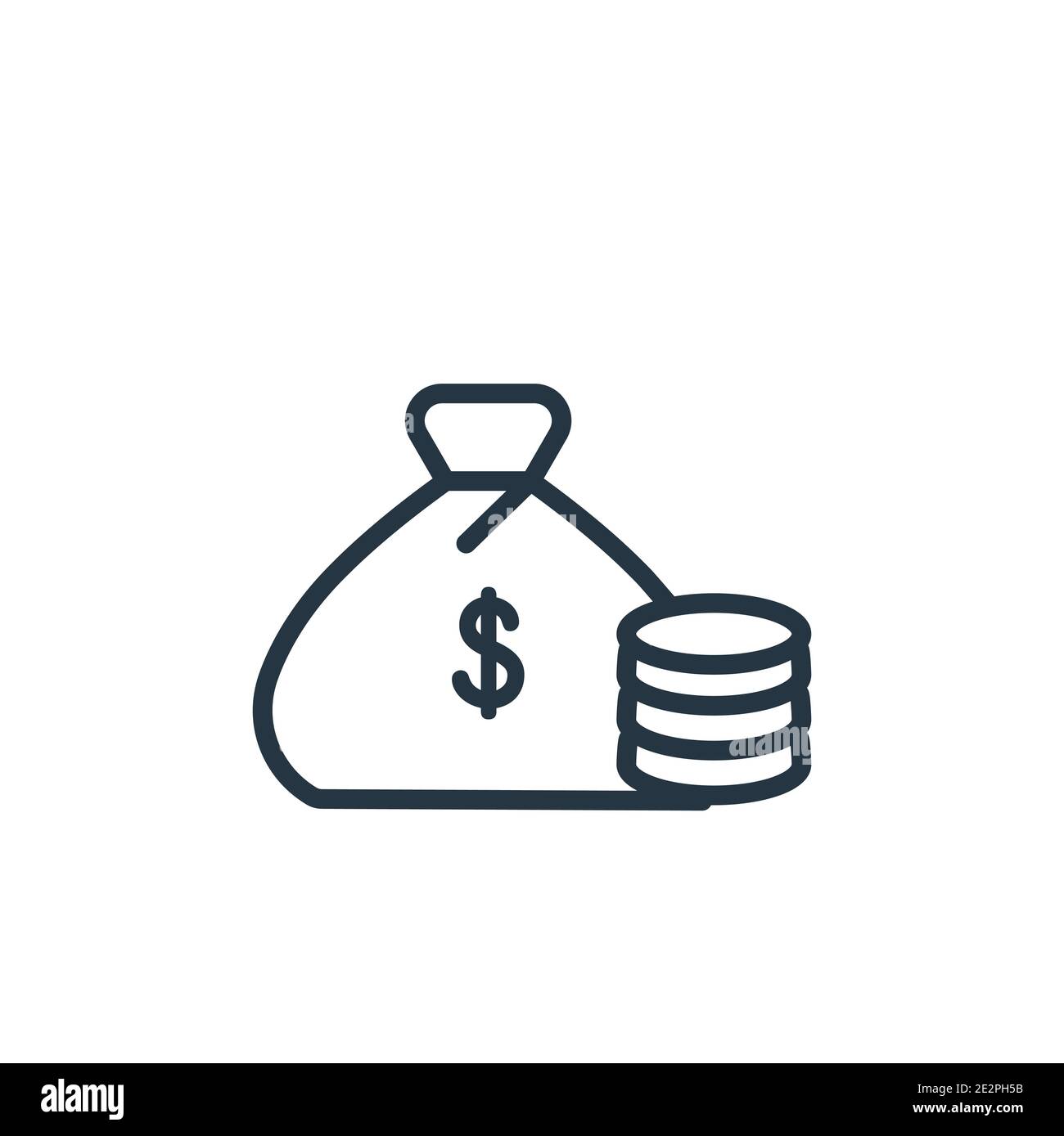 Asset outline vector icon. Thin line black asset icon, flat vector ...