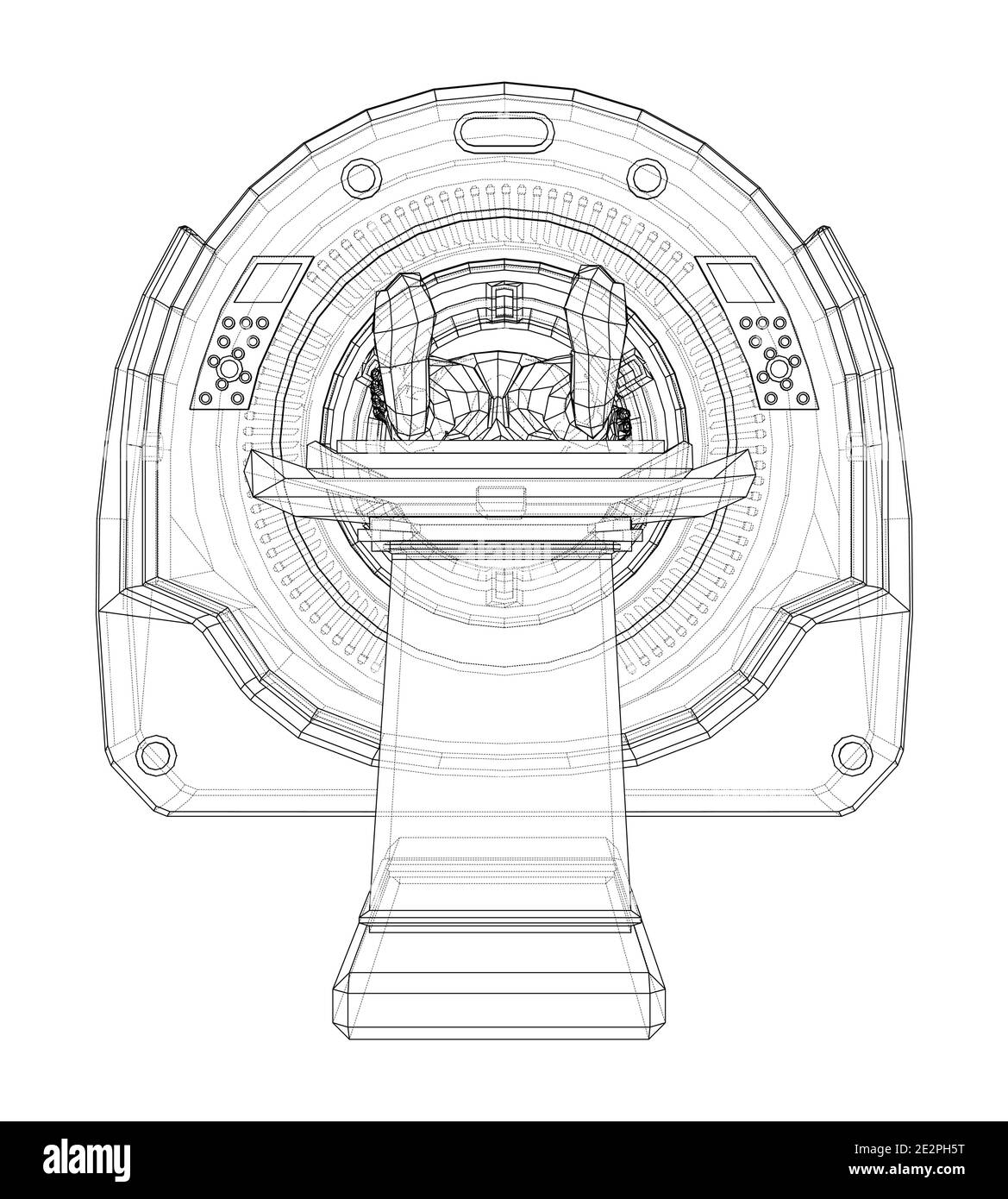 MRI machine scanning patient inside. Vector Stock Vector Image & Art ...