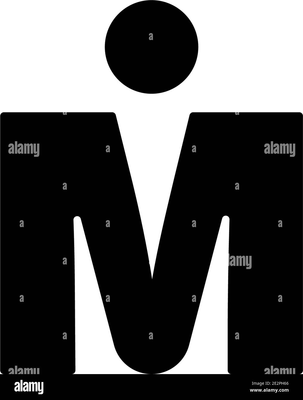 Man letter icon. M sign for restroom. Boy WC pictogram for bathroom ...