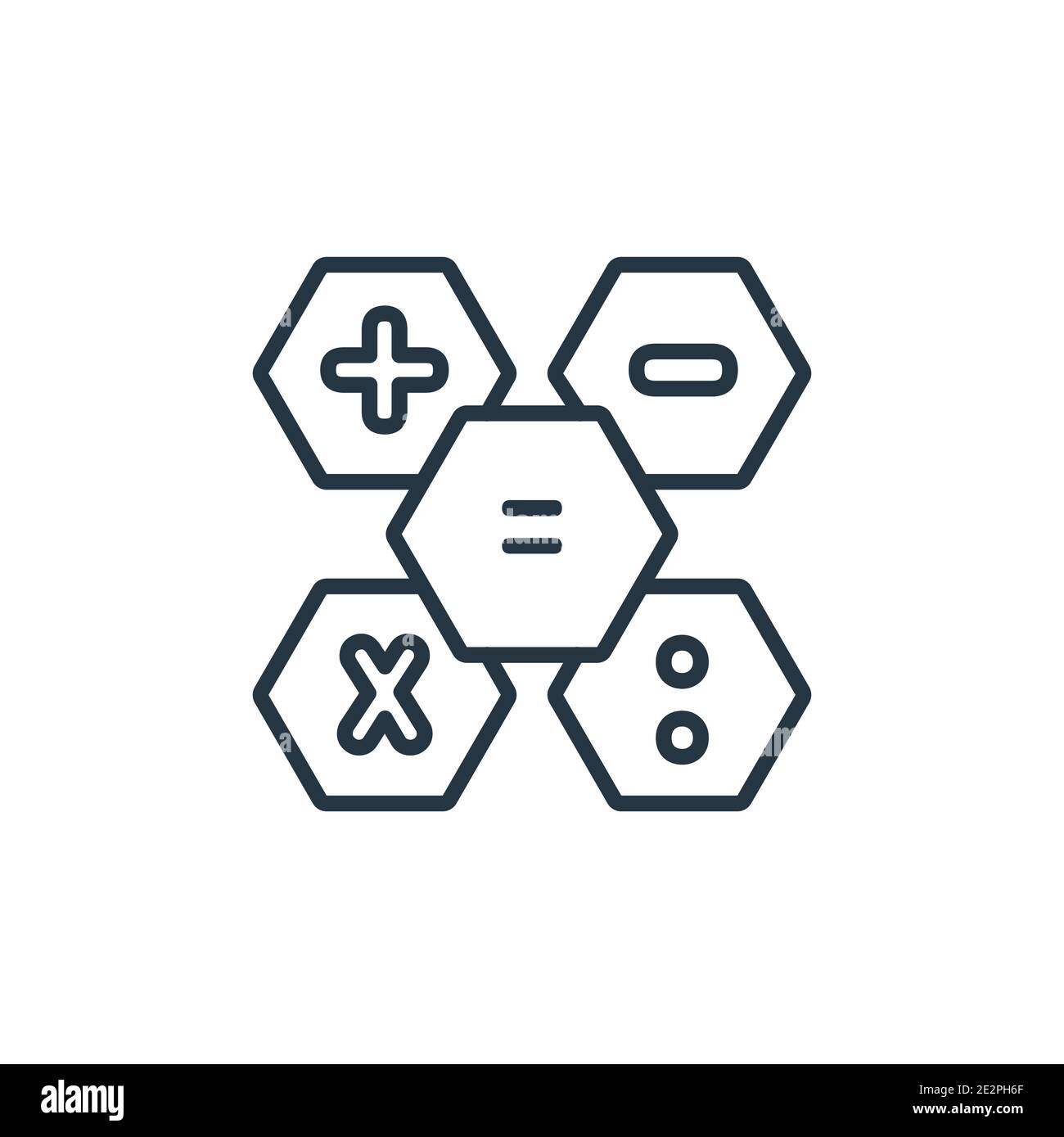 Calculator buttons interface symbol outline vector icon. Thin line ...