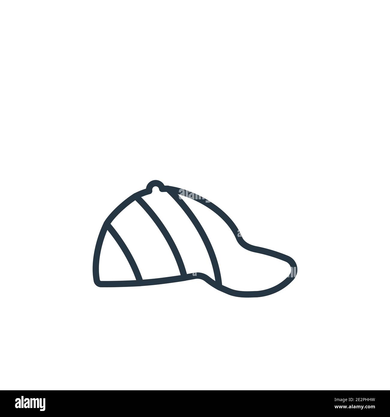 Baseball cap outline vector icon. Thin line black baseball cap icon ...