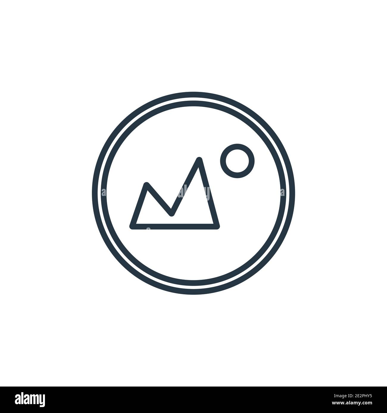 Scenic outline vector icon. Thin line black scenic icon, flat vector ...