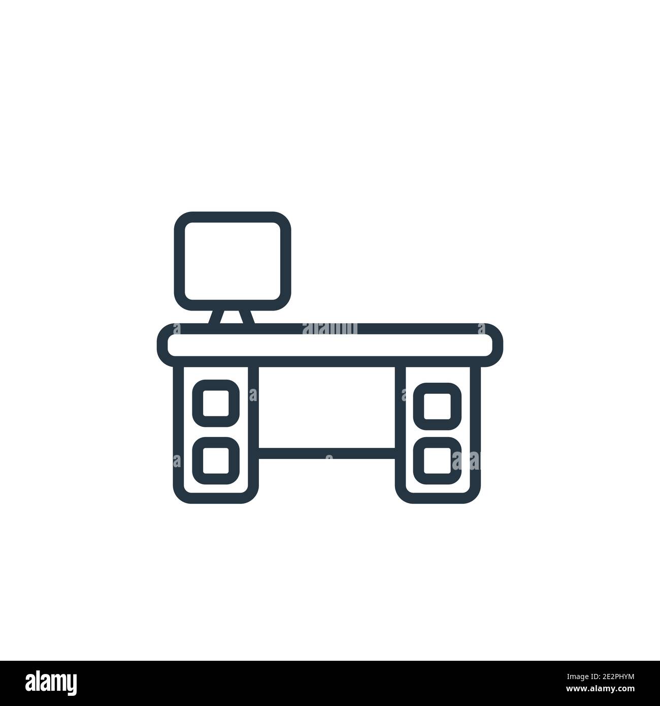 Boss office outline vector icon. Thin line black boss office icon, flat ...