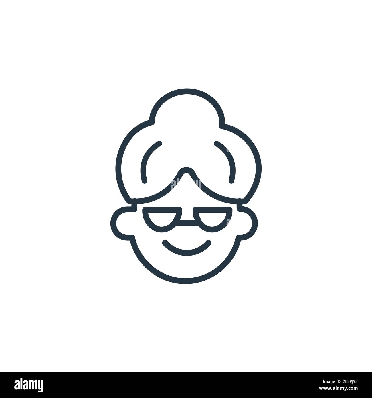 Grandmother Outline Vector Icon Thin Line Black Grandmother Icon Flat Vector Simple Element
