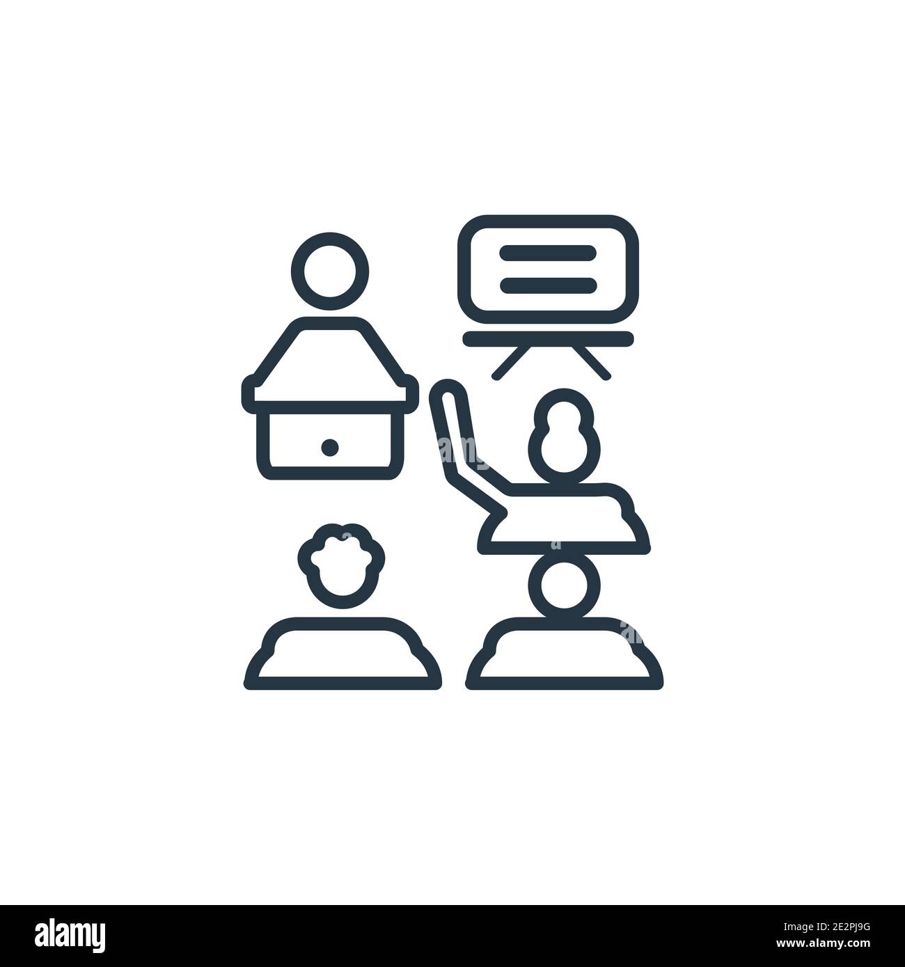 University class outline vector icon. Thin line black university class ...