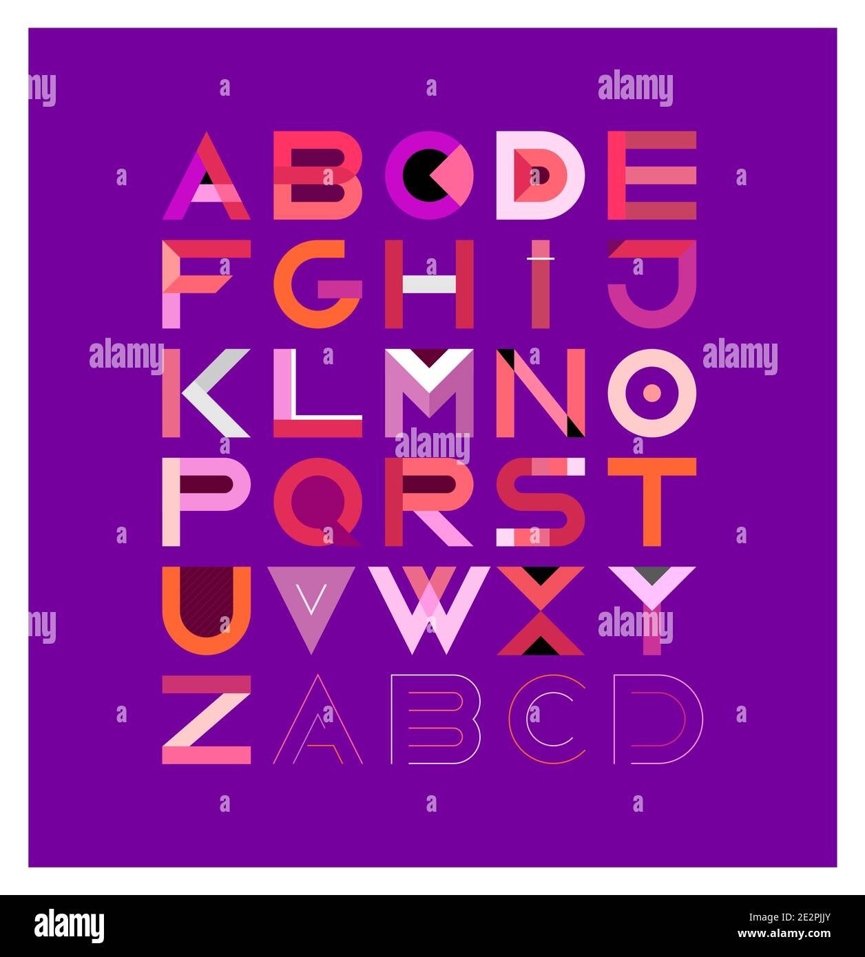 Vector decorative geometric font design. Abstract art graphic ...