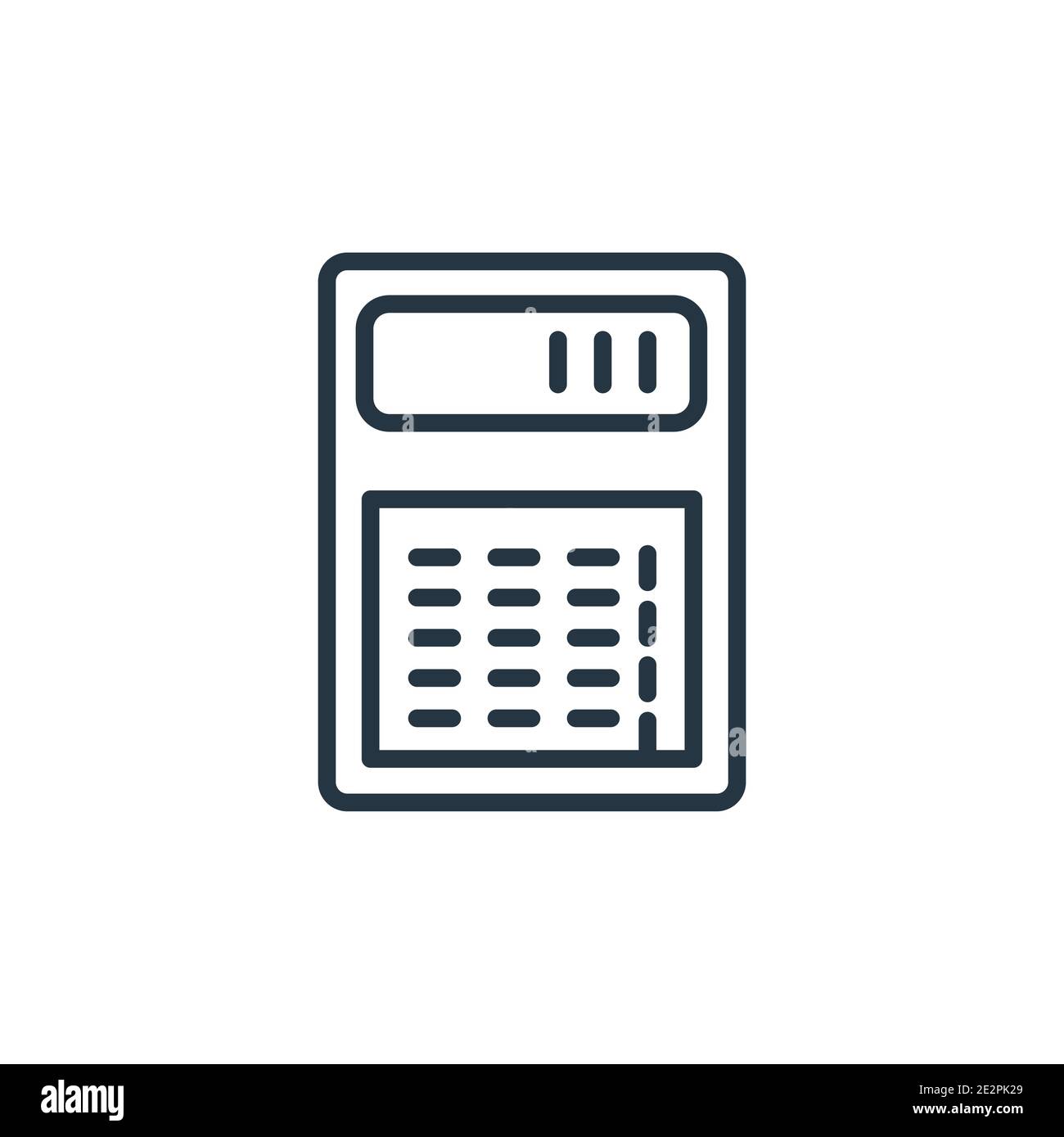 Calculator outline vector icon. Thin line black calculator icon, flat ...