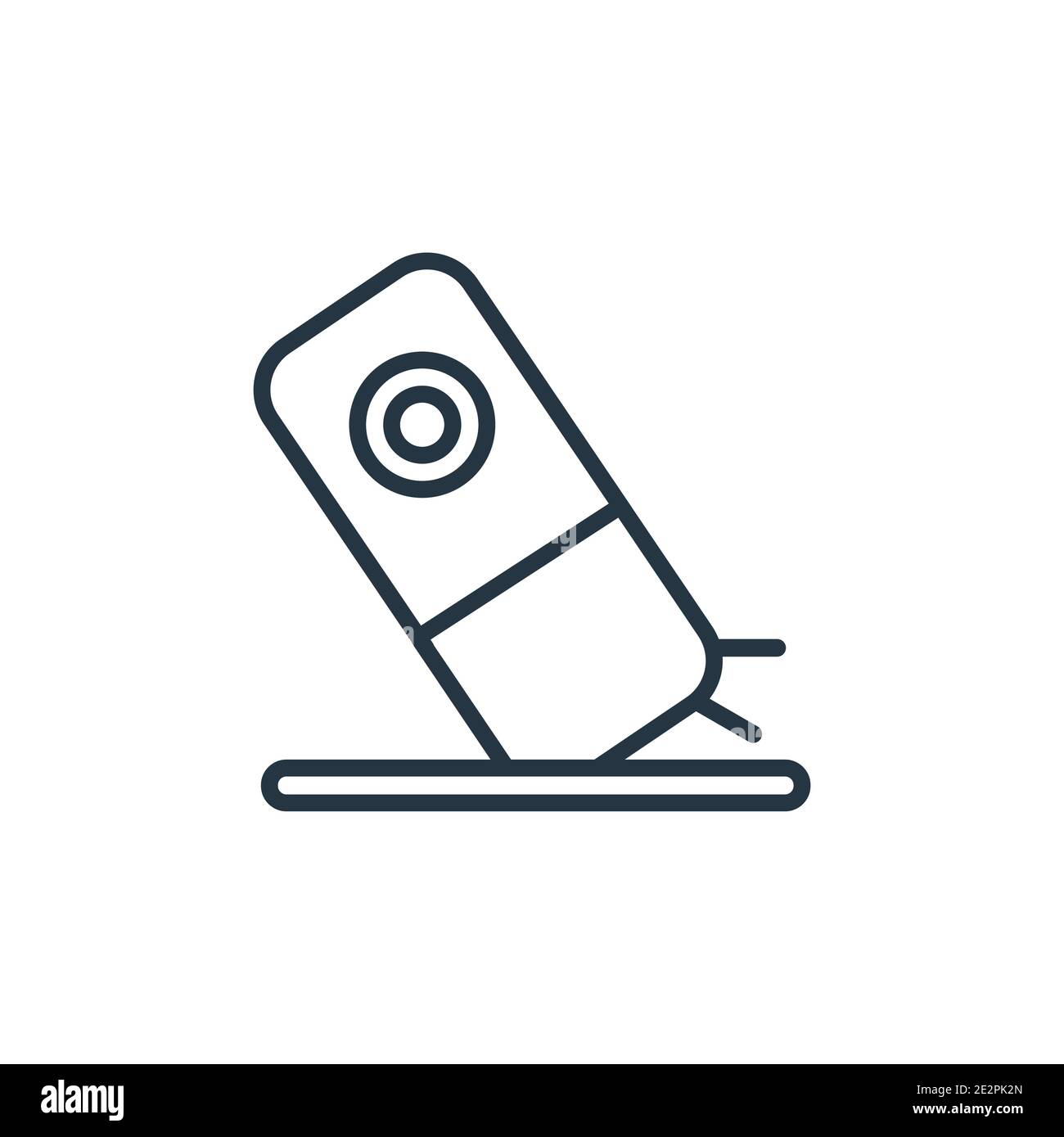 Eraser outline vector icon. Thin line black eraser icon, flat vector ...