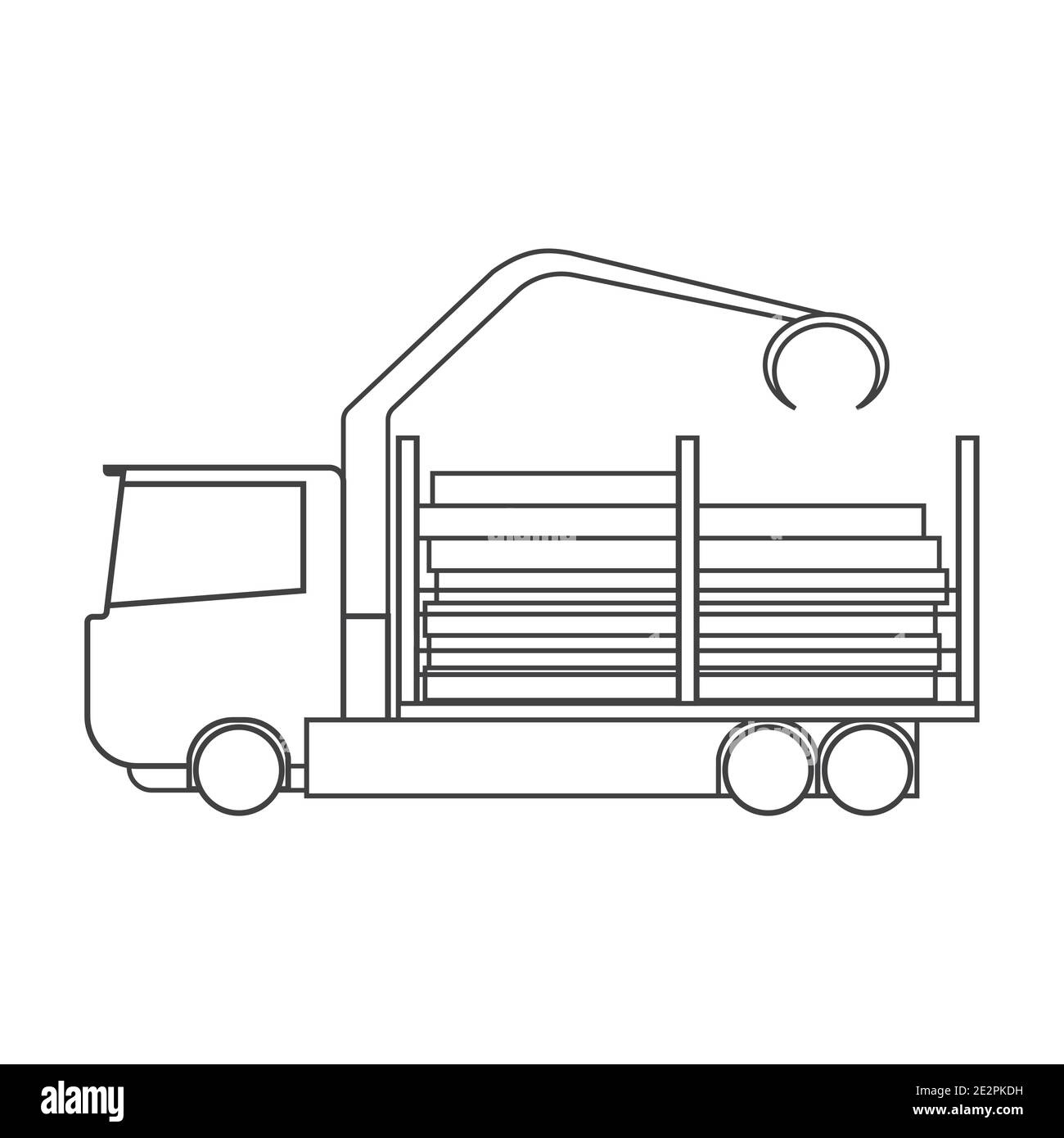 Timber Carrier. Hand-drawn vector illustration on white background ...