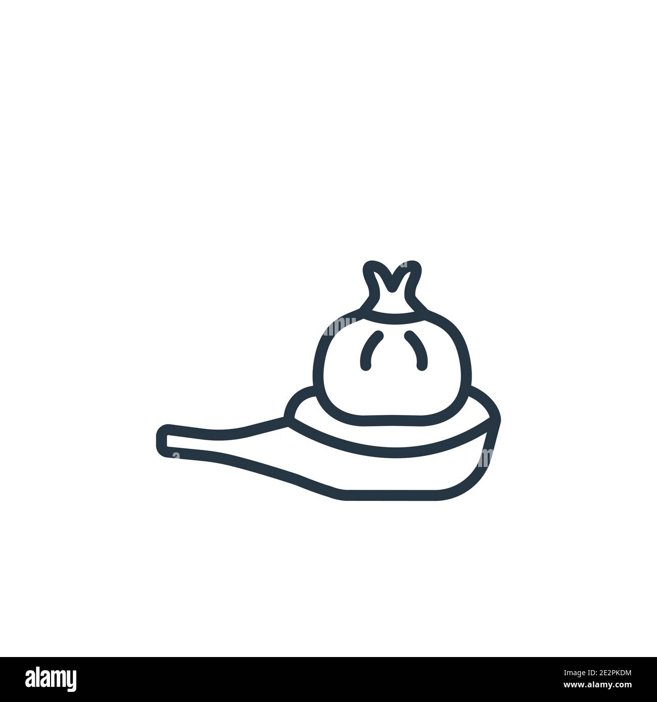 Wontons outline vector icon. Thin line black wontons icon, flat vector ...