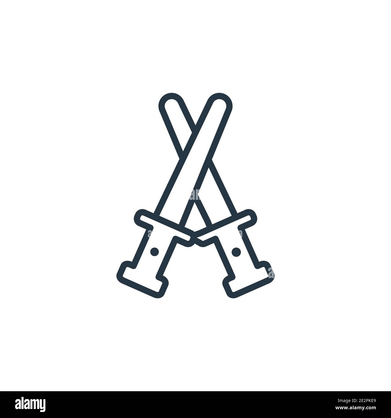 Lightsaber outline vector icon. Thin line black lightsaber icon, flat vector simple element ...