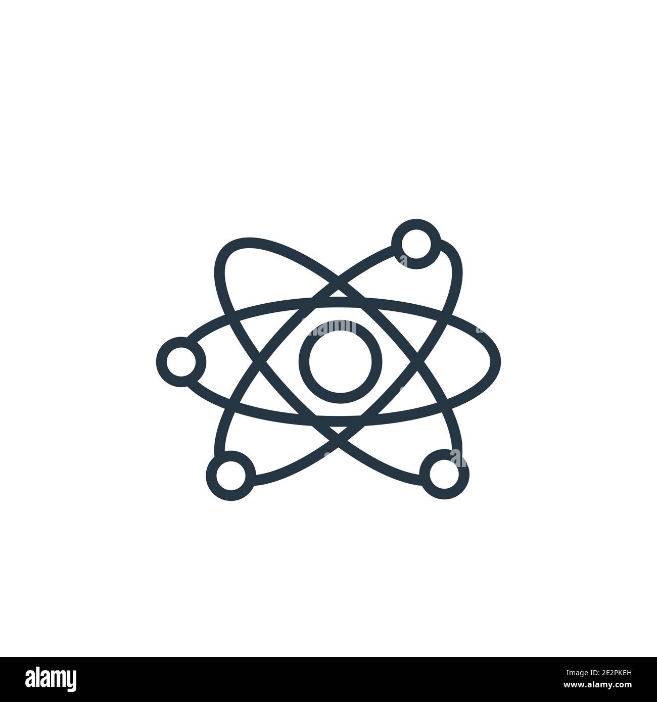 Atom outline vector icon. Thin line black atom icon, flat vector simple ...