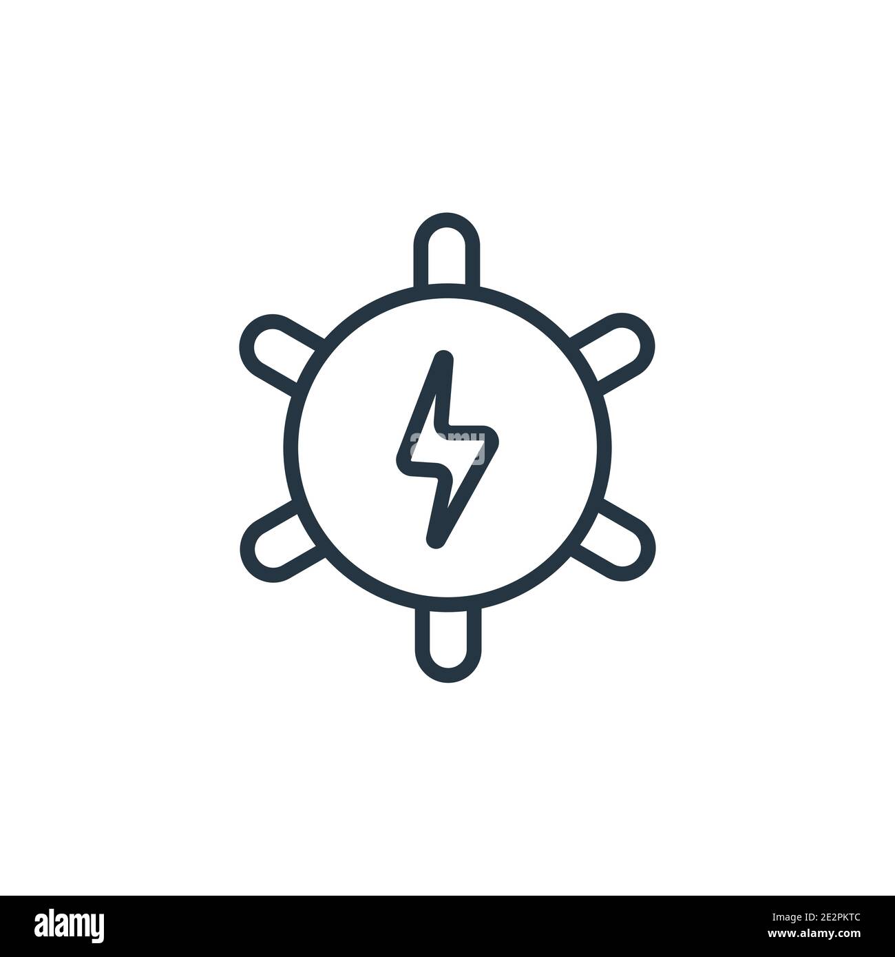 Solar energy outline vector icon. Thin line black solar energy icon ...